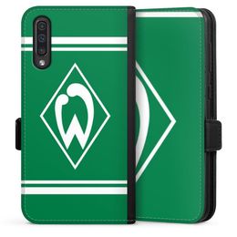 DeinDesign Galaxy A50 Handy Klapph&uuml;lle Handyh&uuml;lle aus Kunst Leder schwarz Flip Case Sv Werder Bremen Official Licensed Product Logo Sideflip mit Lasche