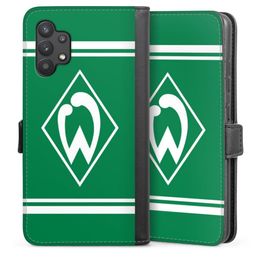 DeinDesign Galaxy A32 4G Handy Klapph&uuml;lle Handyh&uuml;lle aus Kunst Leder schwarz Flip Case Sv Werder Bremen Official Licensed Product Logo Sideflip mit Lasche