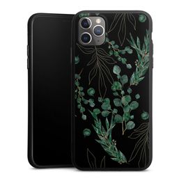 DeinDesign iPhone 11 Pro Max Handy Premium Silikon H&uuml;lle Handyh&uuml;lle schwarz Case Eukalyptus Leaves Nature Silikon Premium Case