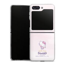 DeinDesign Galaxy Z Flip 5 Handy Hard Case Schutzh&uuml;lle transparent Smartphone Handy H&uuml;lle Merchandise Hello Kitty Water Colour Hard Case
