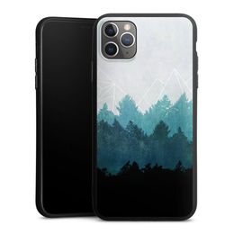 DeinDesign iPhone 11 Pro Max Handy Premium Silikon H&uuml;lle Handyh&uuml;lle schwarz Case Abstract Forrest Tree Silikon Premium Case