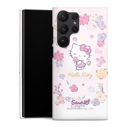 DeinDesign Galaxy S23 Ultra Handy Premium Case Smartphone Handyh&uuml;lle Schutzh&uuml;lle gl&auml;nzend Water Colour Hello Kitty Merchandise Premium Case