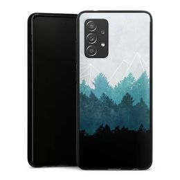 DeinDesign Galaxy A52s 5G Handy Silikon H&uuml;lle Case schwarz Handyh&uuml;lle Forrest Abstract Tree