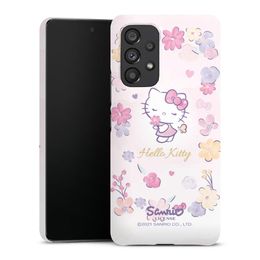 DeinDesign Galaxy A53 5G Handy Premium Case Smartphone Handyh&uuml;lle Schutzh&uuml;lle gl&auml;nzend Merchandise Hello Kitty Water Colour Premium Case
