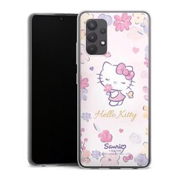 DeinDesign Galaxy A32 4G Handy Silikon H&uuml;lle Case transparent Handyh&uuml;lle Water Colour Hello Kitty Merchandise Silikon Case