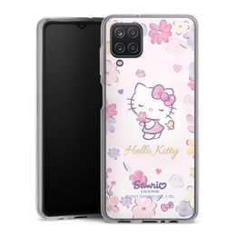 DeinDesign Galaxy A12 Handy Silikon H&uuml;lle Case transparent Handyh&uuml;lle Merchandise Hello Kitty Water Colour Silikon Case
