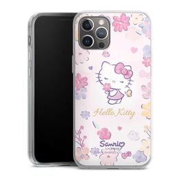 DeinDesign iPhone 12 Pro Max Handy Silikon H&uuml;lle Case transparent Handyh&uuml;lle Water Colour Hello Kitty Merchandise Silikon Case