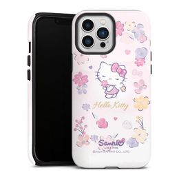 DeinDesign iPhone 13 Pro Max Handy Panzer Handyh&uuml;lle robuste Outdoor H&uuml;lle Schutzh&uuml;lle gl&auml;nzend Water Colour Hello Kitty Merchandise Tough Case