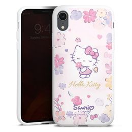 DeinDesign iPhone Xr Handy Silikon H&uuml;lle Case wei&szlig; Handyh&uuml;lle Water Colour Hello Kitty Merchandise Silikon Case