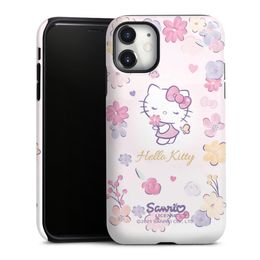 DeinDesign iPhone 11 Handy Panzer Handyh&uuml;lle robuste Outdoor H&uuml;lle Schutzh&uuml;lle gl&auml;nzend Merchandise Hello Kitty Water Colour Tough Case