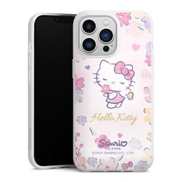 DeinDesign iPhone 13 Pro Handy Silikon H&uuml;lle Case wei&szlig; Handyh&uuml;lle Water Colour Hello Kitty Merchandise Silikon Case