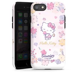 DeinDesign iPhone SE (2020) Handy Panzer Handyh&uuml;lle robuste Outdoor H&uuml;lle Schutzh&uuml;lle gl&auml;nzend Merchandise Hello Kitty Water Colour Tough Case