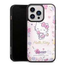 DeinDesign iPhone 13 Pro Handy Premium Silikon H&uuml;lle Handyh&uuml;lle schwarz Case Water Colour Hello Kitty Merchandise Silikon Premium Case
