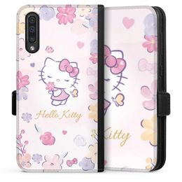 DeinDesign Galaxy A50 Handy Klapph&uuml;lle Handyh&uuml;lle aus Kunst Leder schwarz Flip Case Water Colour Hello Kitty Merchandise Sideflip mit Lasche
