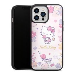 DeinDesign iPhone 13 Pro Max Handy Premium Silikon H&uuml;lle Handyh&uuml;lle schwarz Case Water Colour Hello Kitty Merchandise Silikon Premium Case