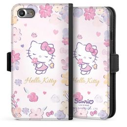 DeinDesign iPhone 8 Handy Klapph&uuml;lle Handyh&uuml;lle aus Kunst Leder schwarz Flip Case Merchandise Hello Kitty Water Colour Sideflip mit Lasche