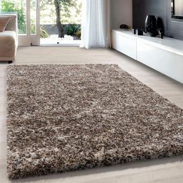 Hochflor-Teppich Ayyildiz Teppiche "Enjoy Shaggy" Gr. 1, beige, B:60cm H:50mm L:110cm, Kunstfaser, Teppiche, auch als L&auml;ufer, Shaggy, Langflor, meliert, Wohnzimmer