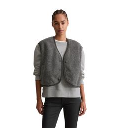 Marc O'Polo Sweatjacke MARC O'POLO DENIM "aus recyceltem Polyester", Damen, Gr. L, anthra melange, Obermaterial: 100% Polyester, unifarben, relaxed fit, Sweatjacken Sweatjacke