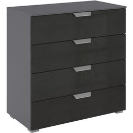 Schubkastenkommode Rauch "Sideboard Schubladenkommode ORIAS mit Dekor- oder Hochglanzfront", graumetallic, hochglanz effektgrau, B:80cm H:81cm T:42cm, Holzwerkstoff, Sideboards, vier große und geräumige Schubladen mit viel Stauraum MADE IN GERMANY