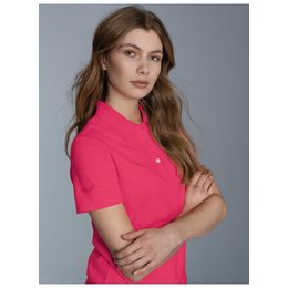 Poloshirt TRIGEMA "TRIGEMA Poloshirt", Damen, Gr. L, orange (koralle), 100% Baumwolle, Basic, Shirts