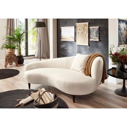 Chaiselongue "Olivia", beige (creme), B:176cm H:76cm T:97cm, 100% PP, ATLANTIC HOME COLLECTION, Sofas, Chaiselongue, Nierenform-Sofa mit Zierkissen im Originalbezug