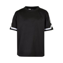 Urban Classics M&auml;dchen Kurzarmshirt "Urban Classics Herren Boys Oversized Stripes Mesh Tee"schwarz, Gr. 134, unifarben, 100% Polyester, Shirts