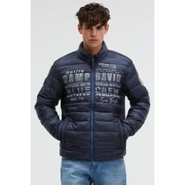 Outdoorjacke CAMP DAVID, Herren, Gr. 4XL, blau, Steppware, Material: 100% Polyester, Futter: 100% Polyester, F&uuml;llung: 100% Polyester, bedruckt, bestickt, regular fit normal, eingesetzt elastischer Bund, Jacken Outdoorjacke, mit Windfangleiste