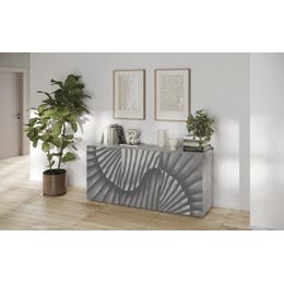 Sideboard Inosign "Snake, Kommode, Anrichte, Stauraummöbel Breite 181 cm, Siebdruck-Front", grau (beton mit siebdruck), B:181cm H:96cm T:42cm, Sideboards, Sideboard, moderne Wohnmöbel, 3 Türen, viel Stauraum, stilvoll und funktional