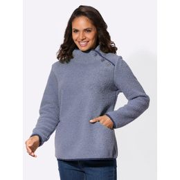 Fleeceshirt Casual Looks "Fleece-Shirt", Damen, Gr. 48, blau (taubenblau), 100% Polyester, unifarben, Shirts