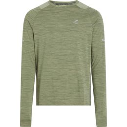 Langarmshirt Energetics "He.-Langarmshirt Ailo LS M", Herren, Gr. M, melange, gr&uuml;n, gr&uuml;n, Single Jersey, Obermaterial: 88% Polyester, 12% Elasthan, gestreift, Rundhals, Raglan&auml;rmel eingefasste Kante, Shirts Langarmshirt