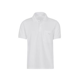 Poloshirt TRIGEMA "TRIGEMA Polohemd mit Brusttasche", Herren, Gr. XXL, wei&szlig;, 100% Baumwolle, Basic, Shirts