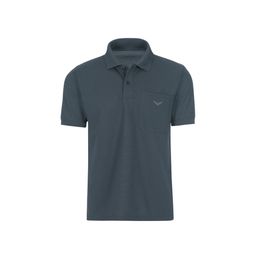 Poloshirt TRIGEMA "TRIGEMA Polohemd mit Brusttasche", Herren, Gr. XL, grau (anthrazit), 100% Baumwolle, Basic, Shirts
