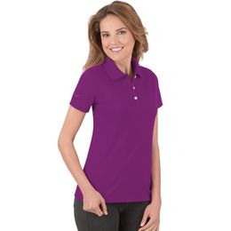 Poloshirt TRIGEMA "TRIGEMA Poloshirt", Damen, Gr. L, lila (brombeer), 100% Baumwolle, Basic, Shirts
