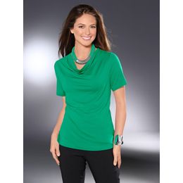 Wasserfallshirt Inspirationen "Shirt", Damen, Gr. 36, gr&uuml;n, 95% Viskose, 5% Elasthan, unifarben, Wasserfallausschnitt, Shirts