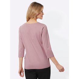 3/4-Arm-Shirt Classic Basics "3/4-Arm-Shirt", Damen, Gr. 38, lila (mauve), 100% Baumwolle, unifarben, Rundhals, Shirts 3/4-Arm-Shirt
