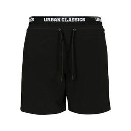 Badeshorts Urban Classics "Urban Classics Herren Two in One Swim Shorts", Herren, Gr. M, US-Größen, blk, blk, wht, 100% Polyamid, Badehosen
