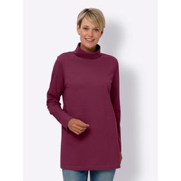 Longshirt Classic Basics "Longshirt", Damen, Gr. 42, lila (malve), 100% Baumwolle, unifarben, Shirts Longshirt