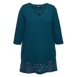 Ulla Popken Shirt Damen Größe M/L hellblau / dunkelblau / petrol / schwarz