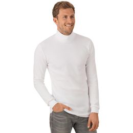 Rollkragenshirt TRIGEMA "TRIGEMA Langarm Ski- und Sport-Rollkragenpullover", Herren, Gr. S, wei&szlig;, 100% Baumwolle (Bio-Baumwolle kbA), Basic, Shirts