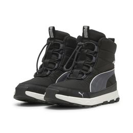 Stiefel Puma "Puma Evolve Stiefel Jugendliche", Jungen, Gr. 35,5, weiß (schwarz strong gray weiß), Obermaterial: Textil, Synthetik; Futter: Textil; Innensohle: Textil; Laufsohle: Gummi, Schuhe