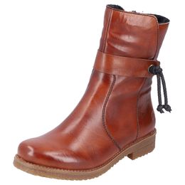 Winterstiefelette Rieker, Damen, Gr. 39, rot (rotbraun), Lederimitat, Schuhe Winterstiefelette, mit Zierkordel