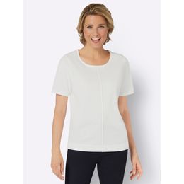 Kurzarmshirt Classic Basics "Kurzarm-Shirt", Damen, Gr. 48, beige (ecru), 100% Baumwolle, unifarben, Rundhals, Shirts