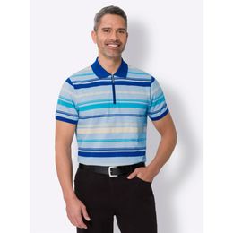 Poloshirt CLASSIC "Poloshirt", Herren, Gr. 44/46, blau (eisblau, royalblau, geringelt), 100% Baumwolle, gemustert, gestreift, mehrfarbig, Shirts