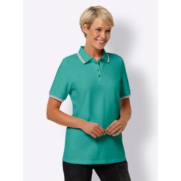 Poloshirt Classic Basics "Poloshirt", Damen, Gr. 44, gr&uuml;n (smaragd), 95% Baumwolle, 5% Elasthan, gemustert, gestreift, Shirts
