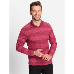 Poloshirt Catamaran "Langarm-Poloshirt", Herren, Gr. 48/50, rot (bordeaux, kirsche), 100% Baumwolle, gemustert, gestreift, Shirts