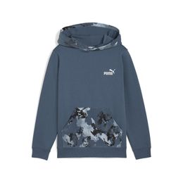 Hoodie Puma "Essentials Camo Hoodie Jungen", Jungen, Gr. 128, blau (schwarz indigo blau), 66% Baumwolle, 34% Polyester, normal, Sweatshirts