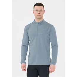 Langarmshirt Endurance "LEDGER", Herren, Gr. L, blau, grau, 92% Polyester, 8% Elasthan, unifarben, lang, ohne Ausschnitt, Shirts Langarmshirt, mit sportlichen Funktionen