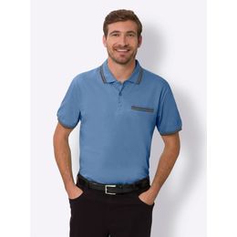 Poloshirt CLASSIC "Kurzarm-Poloshirt", Herren, Gr. 56/58, blau (mittelblau), 100% Baumwolle, unifarben, Shirts