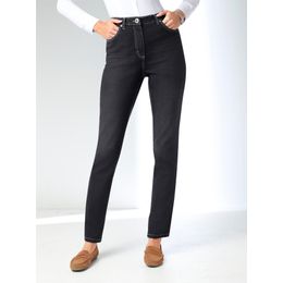 Bequeme Jeans Classic Basics, Damen, Gr. 46, Normalgrößen, schwarz (schwarz, denim), 81% Baumwolle, 17% Polyester, 2% Elasthan, unifarben, lang, Jeans