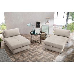 Jockenh&ouml;fer Schlafsofa JOCKENH&Ouml;FER GRUPPE "Robin", beige, B:93cm H:78cm T:167cm, Luxus-Microfaser (92% Polyester, 8% Nylon), Sofas, Schlafsofa, Bettfunktion und Bettkasten, mit Federkern und loser R&uuml;ckenkissen
